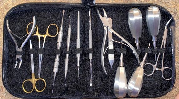 Oral Surgery Instrument Pack: 4 winged dental elevators, Olsen Hegar 4 ...